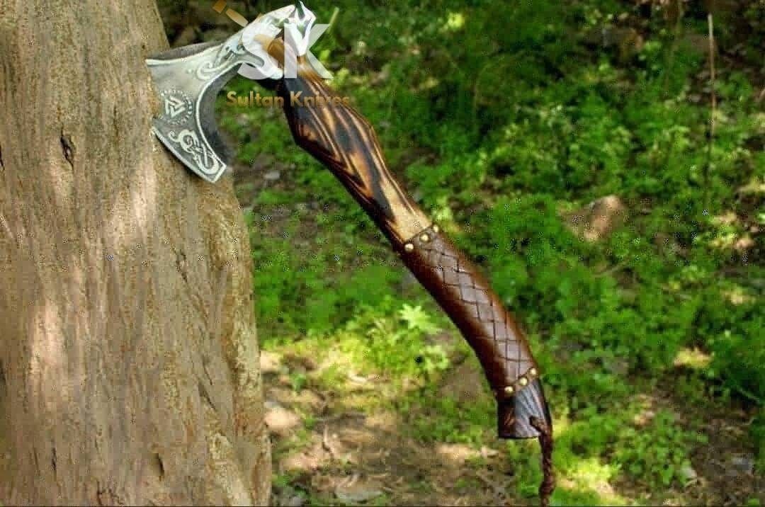 CUSTOM FORGED Medieval Viking AXE Engraved Carbon Steel - Etsy