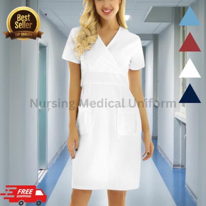 Womens Customized Scrub, Nurse Working Uniforms Short Sleeve V-neck ...