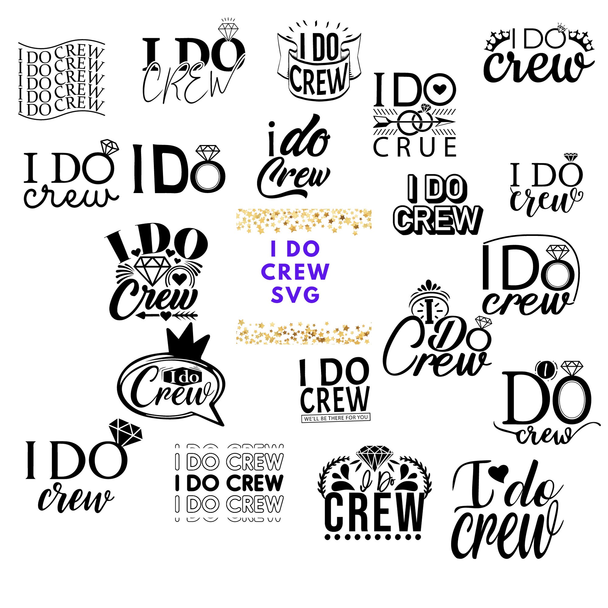 I Do Crew Svg, Bridesmaid Svg, Groomsmen Svg, Bride Tribe Svg, Mr and ...