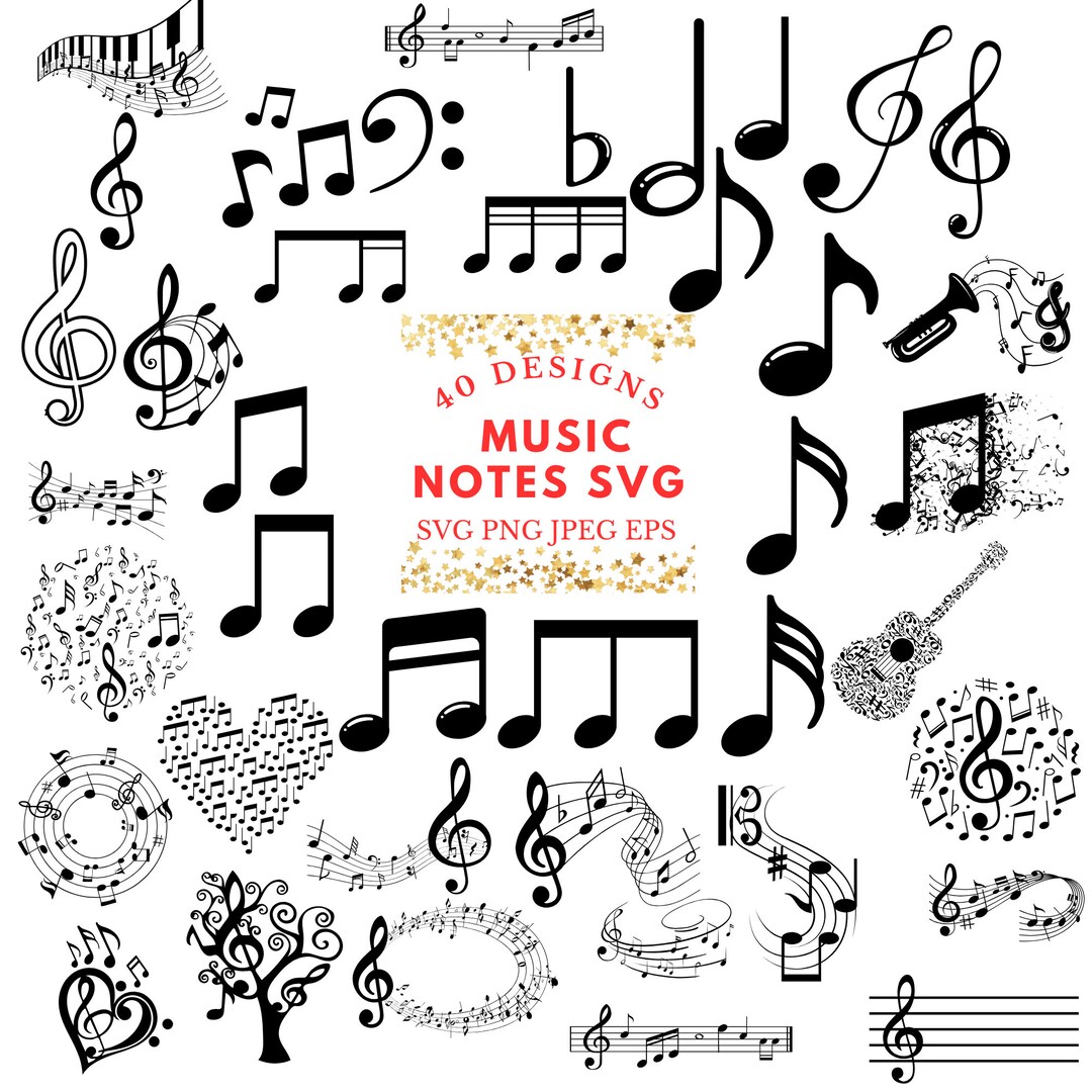 MUSIC NOTES SVG, Music Notes Bundle Svg, Music Notes Clipart,music ...