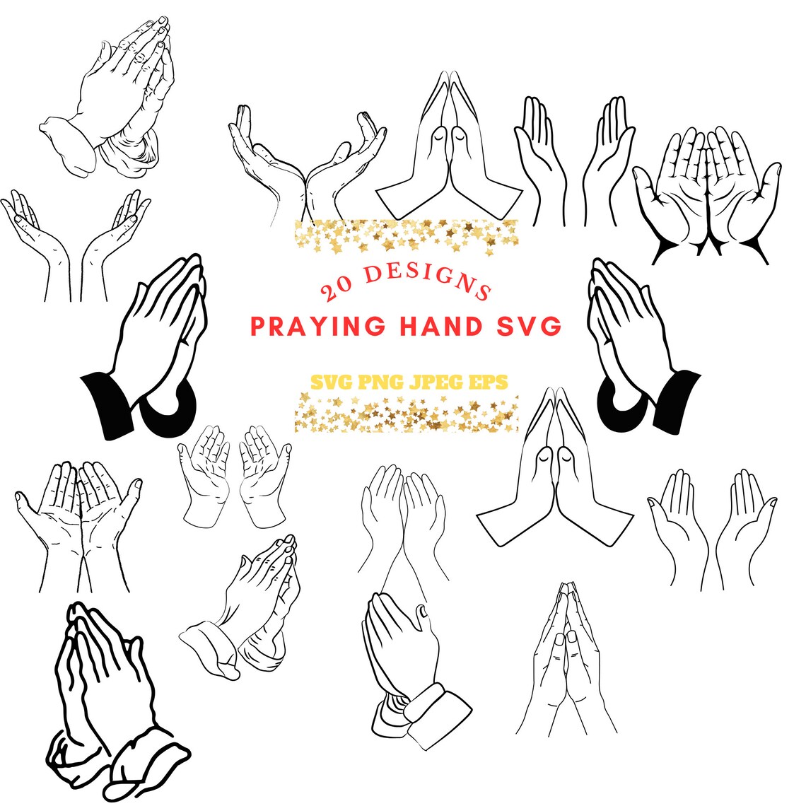 Praying Hands Svg, Religious Svg,prayer Svg, Prayers Svg, Praying Hand ...