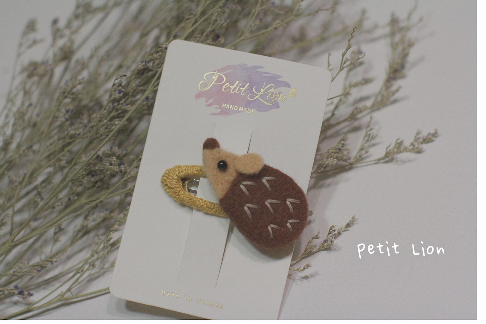 Baby Hair Clip Hedgehog HAND MADE Wool Hair Clip Toddler Girl and Adult ...