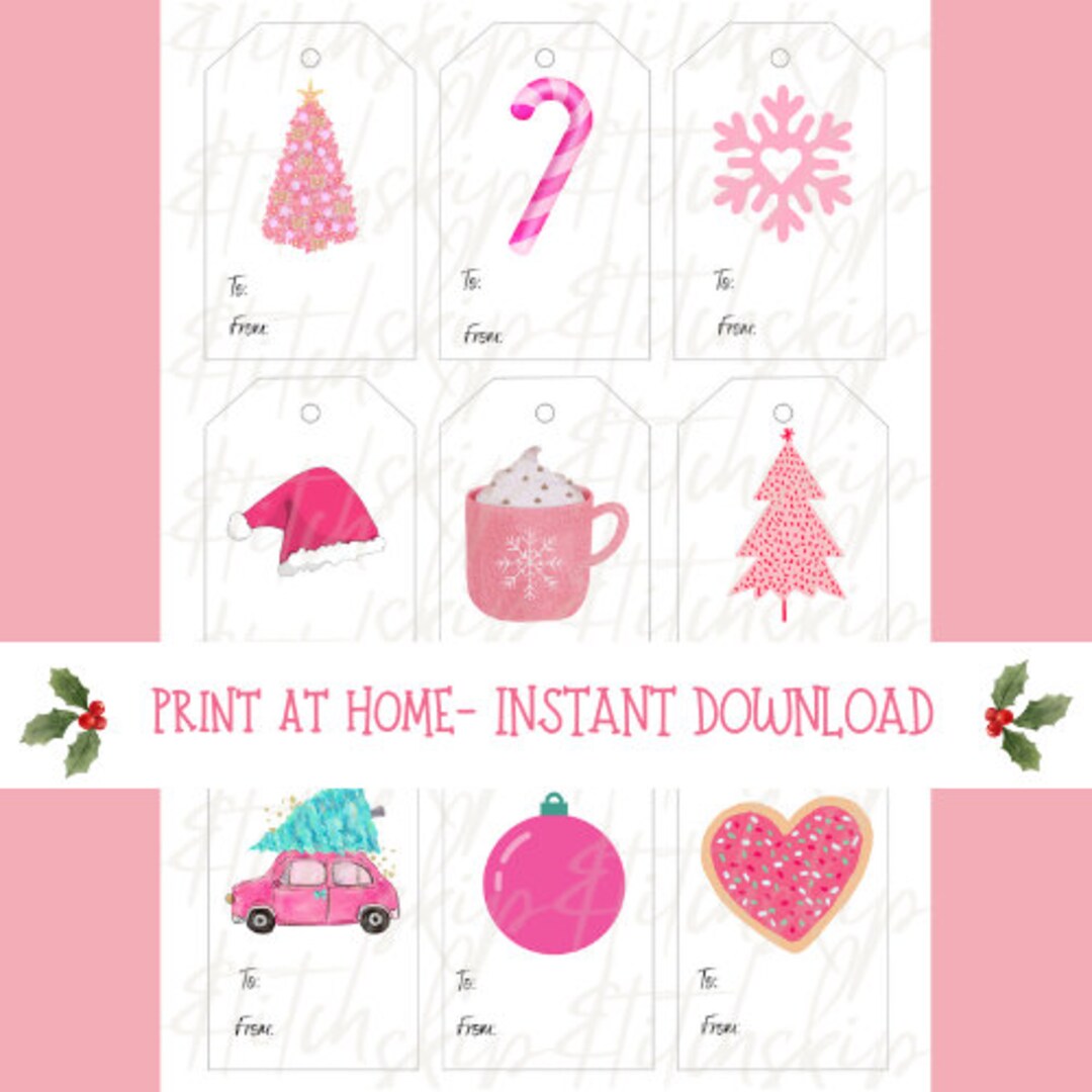 Printable Christmas Gift Tags, Gift Tags Digital Download, Handmade ...