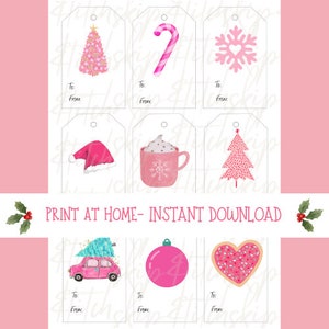Printable Christmas Gift Tags, Gift Tags Digital Download, Handmade ...
