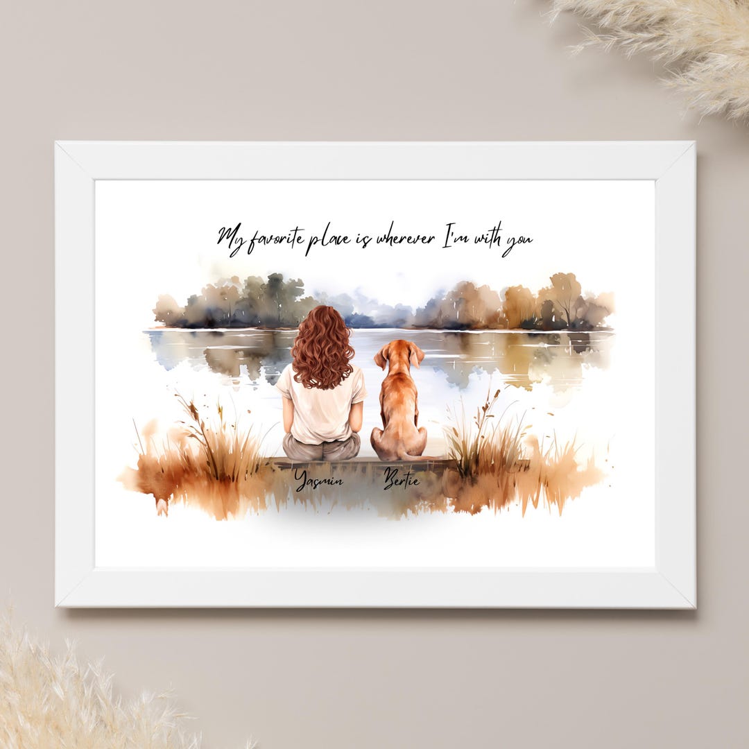 Owner and Pet Print, Dog Gifts for Owners, Dog Print, Personalised ...