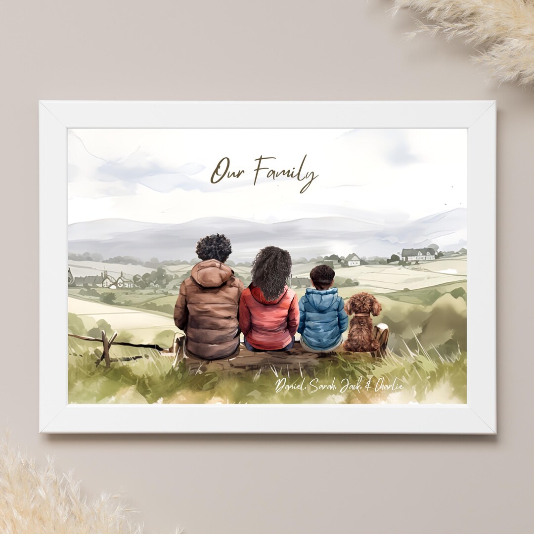 Personalised Family Print, Family Gift Ideas, Family Dog Portrait, Our ...