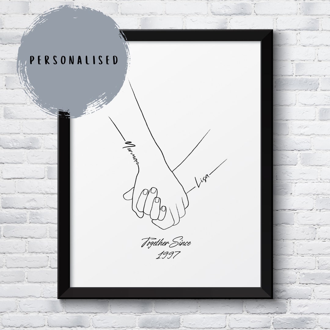 Couple Holding Hands, Christmas Gifts, Holding Hands Art, Anniversary ...