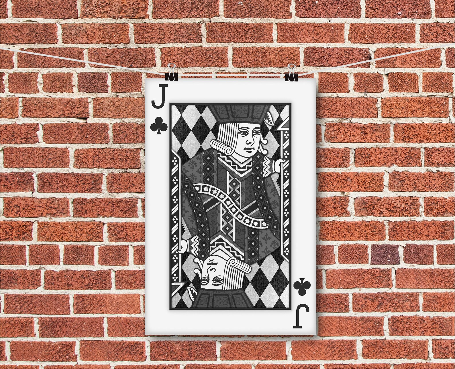Playing Card Wall Art, Playing Card Print, Man Cave Decor, "jack of ...