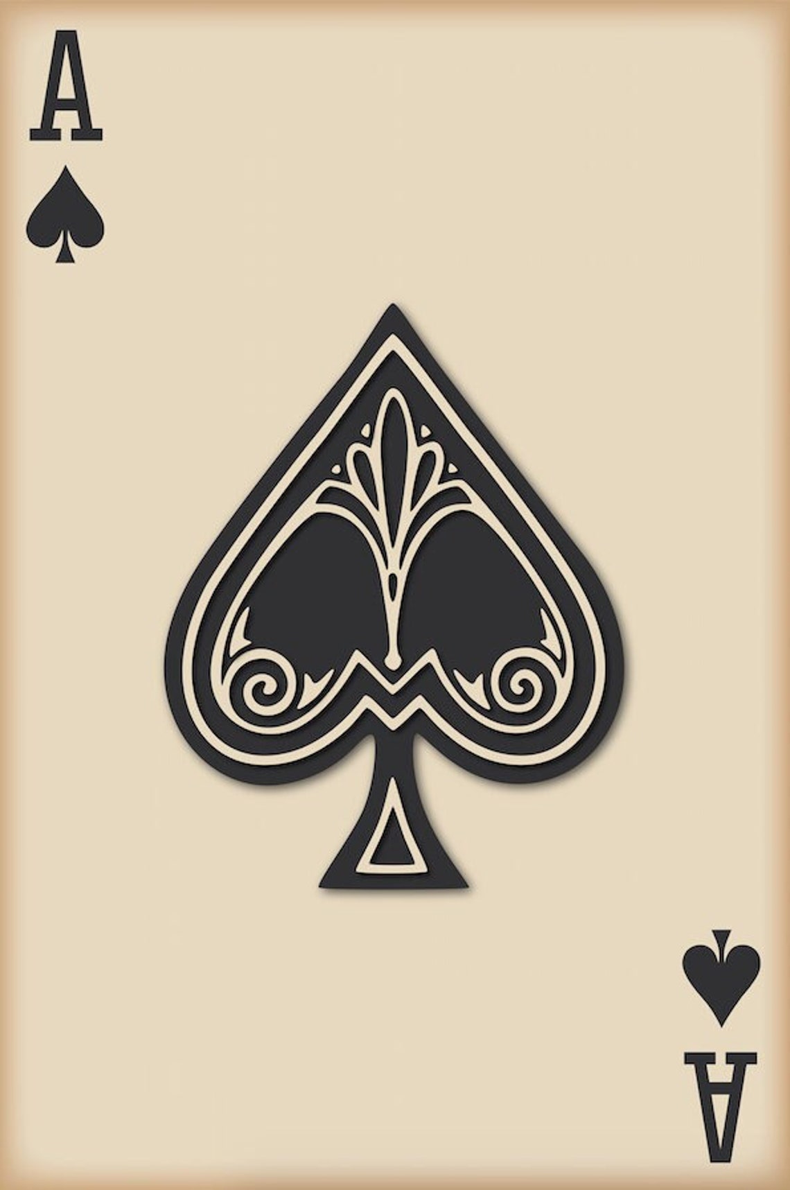 Playing Card Wall Art, Playing Card Print, Man Cave Decor, "ace of ...