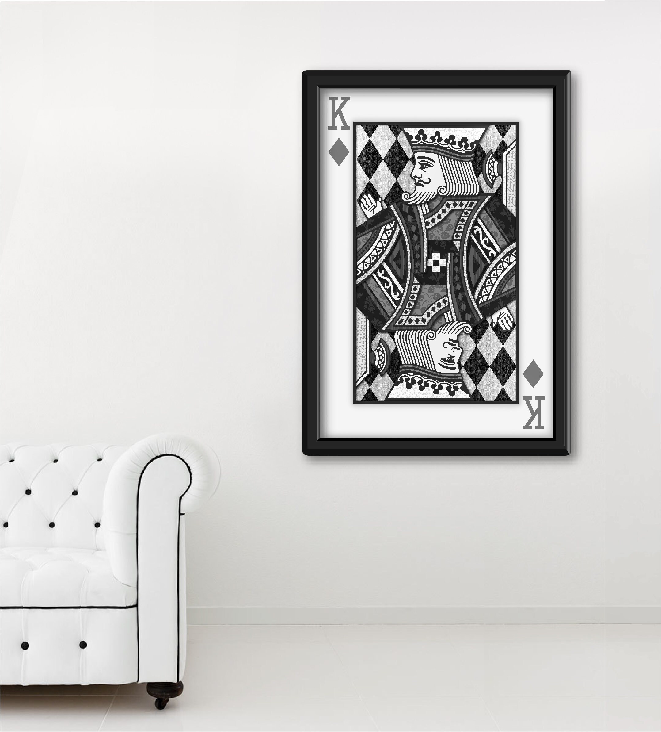 Playing Card Wall Art, Playing Card Print, Man Cave Decor, king of ...