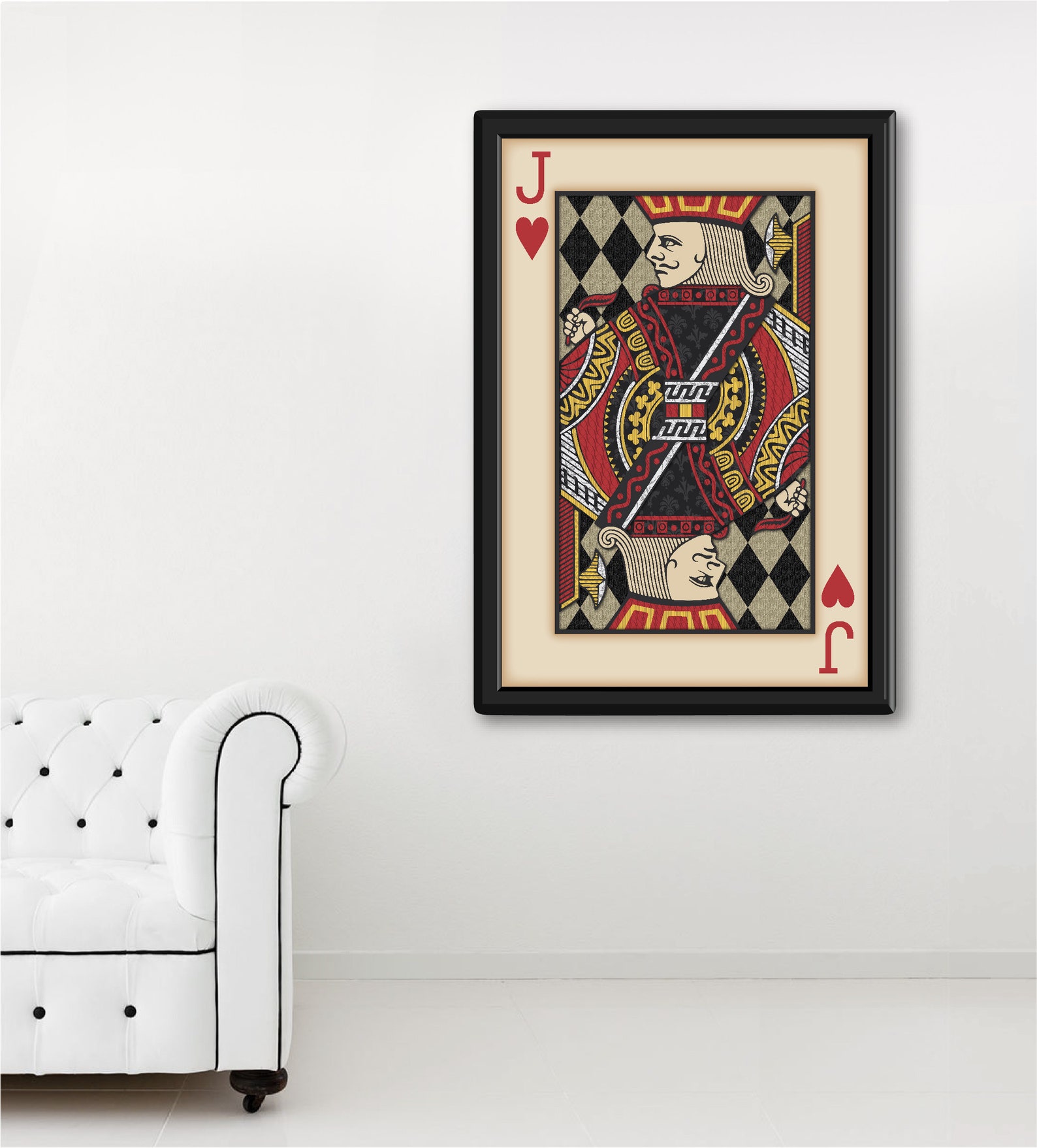 Playing Card Wall Art Playing Card Print Man Cave Decor Jack Of Hearts Etsy