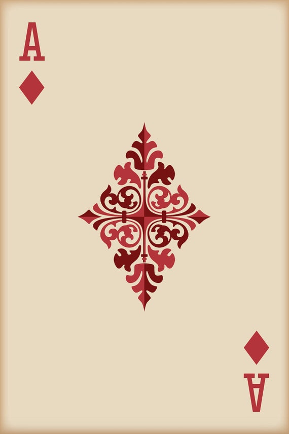 Playing Card Wall Art Playing Card Print Man Cave Decor - Etsy