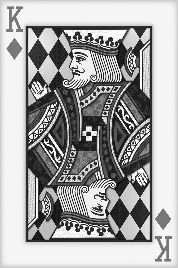 Playing Card Wall Art Playing Card Print Man Cave Decor | Etsy
