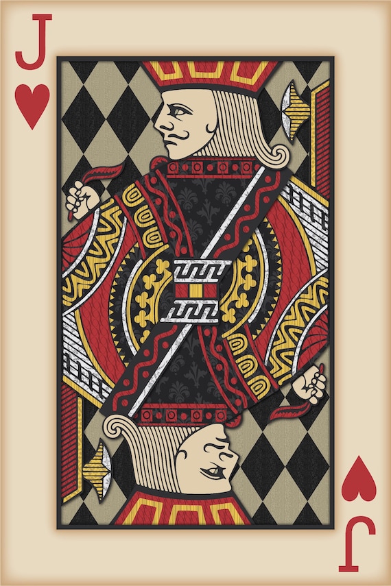 Playing Card Wall Art Playing Card Print Man Cave Decor | Etsy