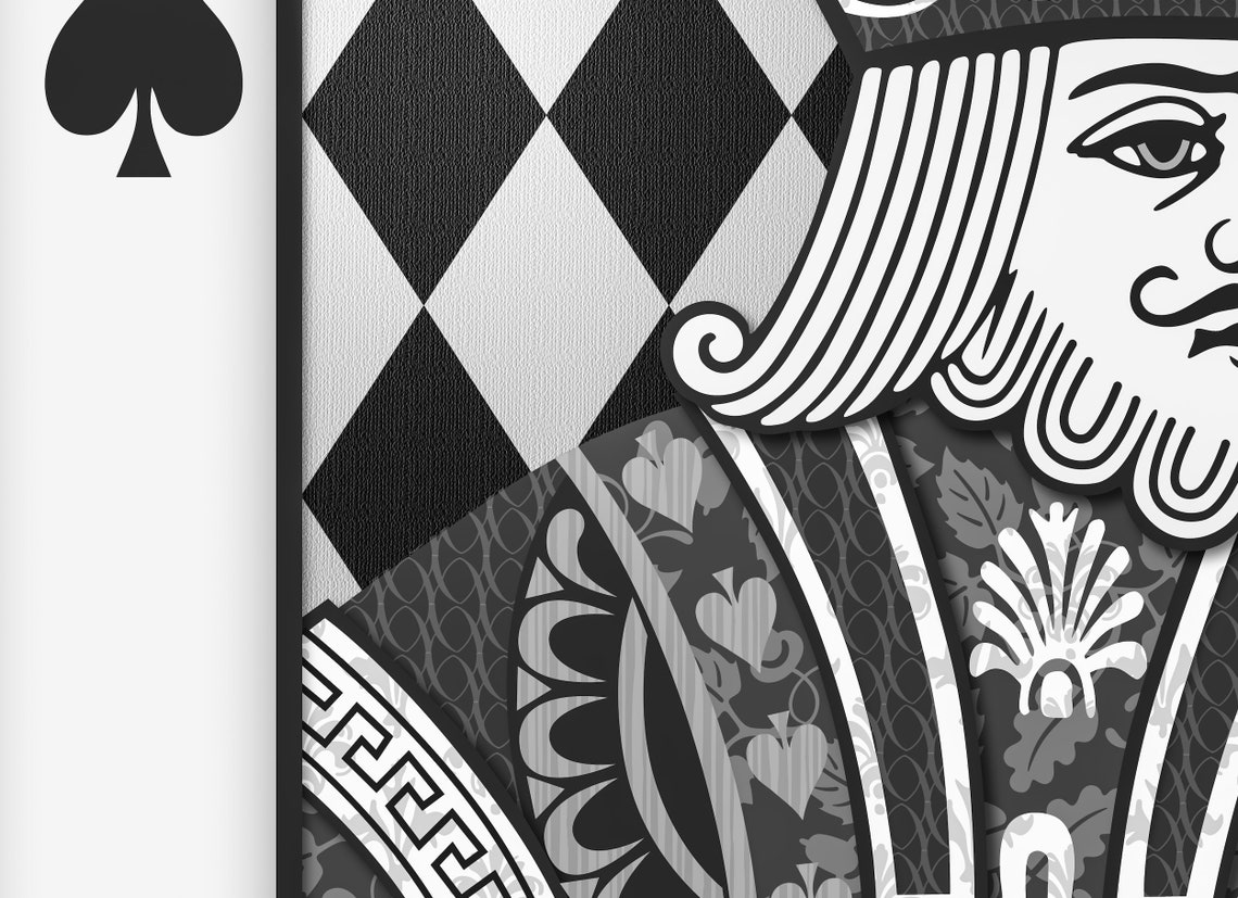 Playing Card Wall Art, Playing Card Print, Man Cave Decor, king of ...