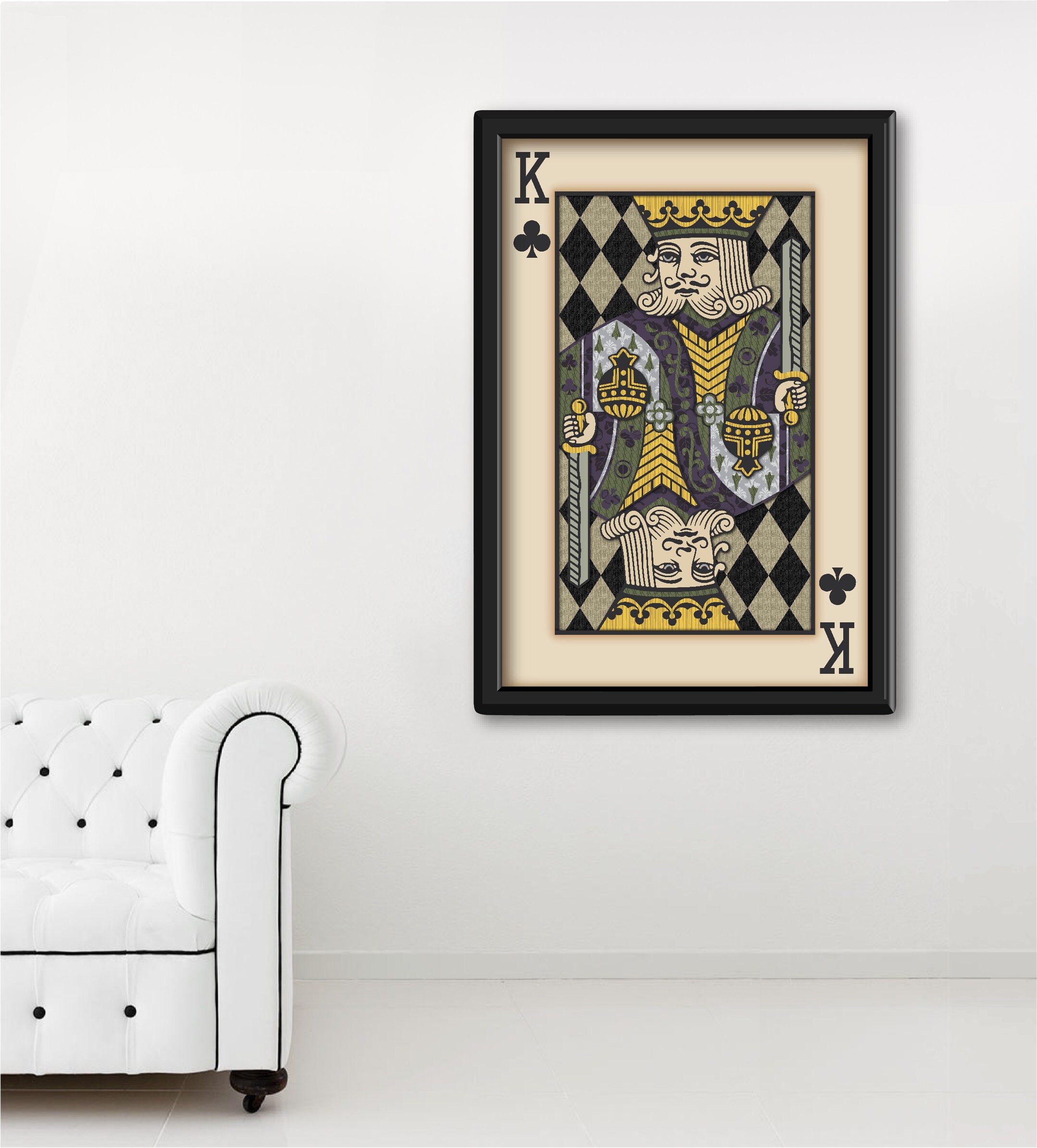 Playing Card Wall Art, Playing Card Print, Man Cave Decor, king of ...