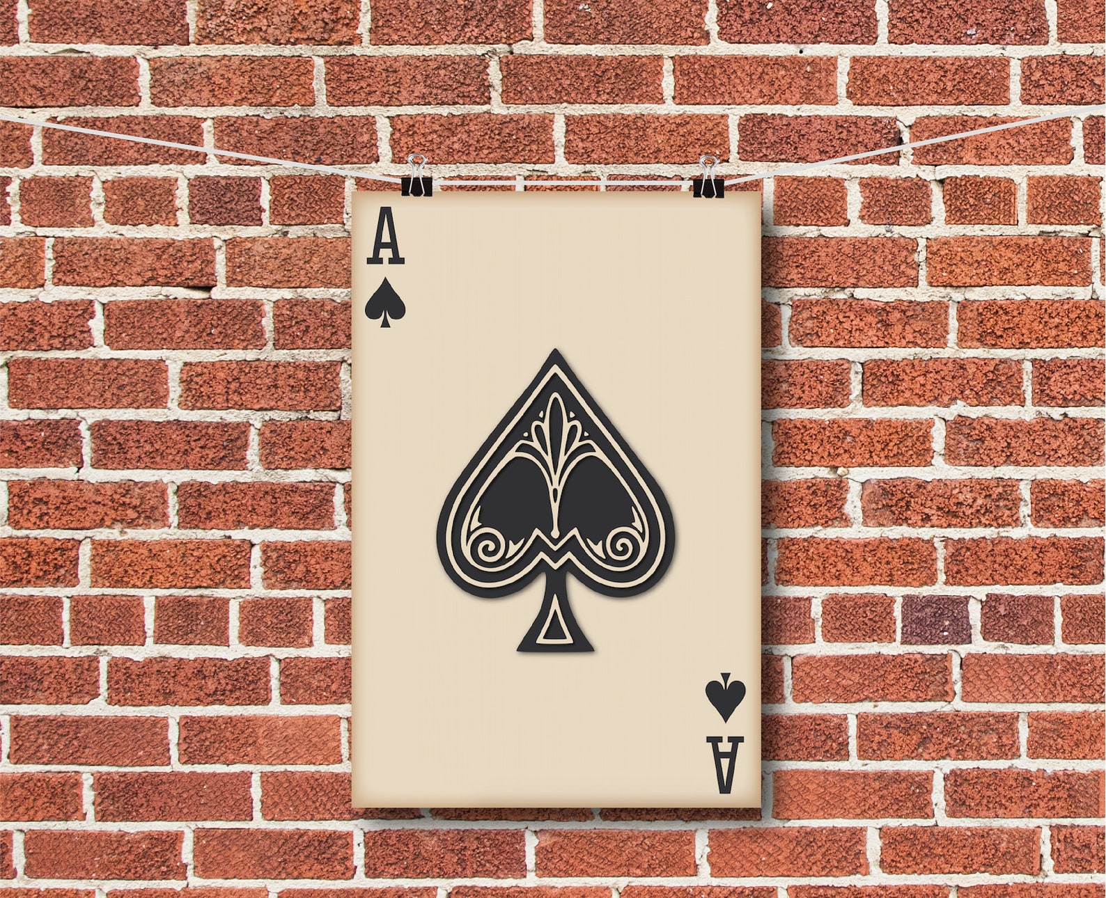 Playing Card Wall Art, Playing Card Print, Man Cave Decor, "ace of ...