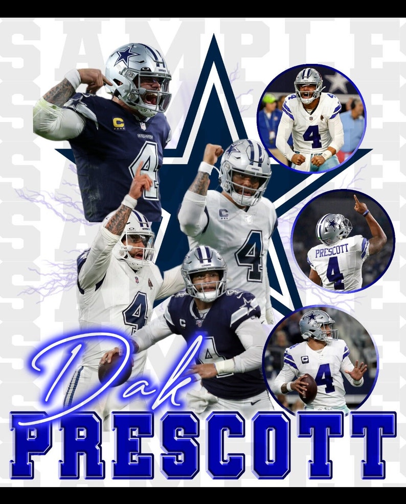 Dak Prescott 90s Style PNG File for DTF and SUBLIMATION - Etsy