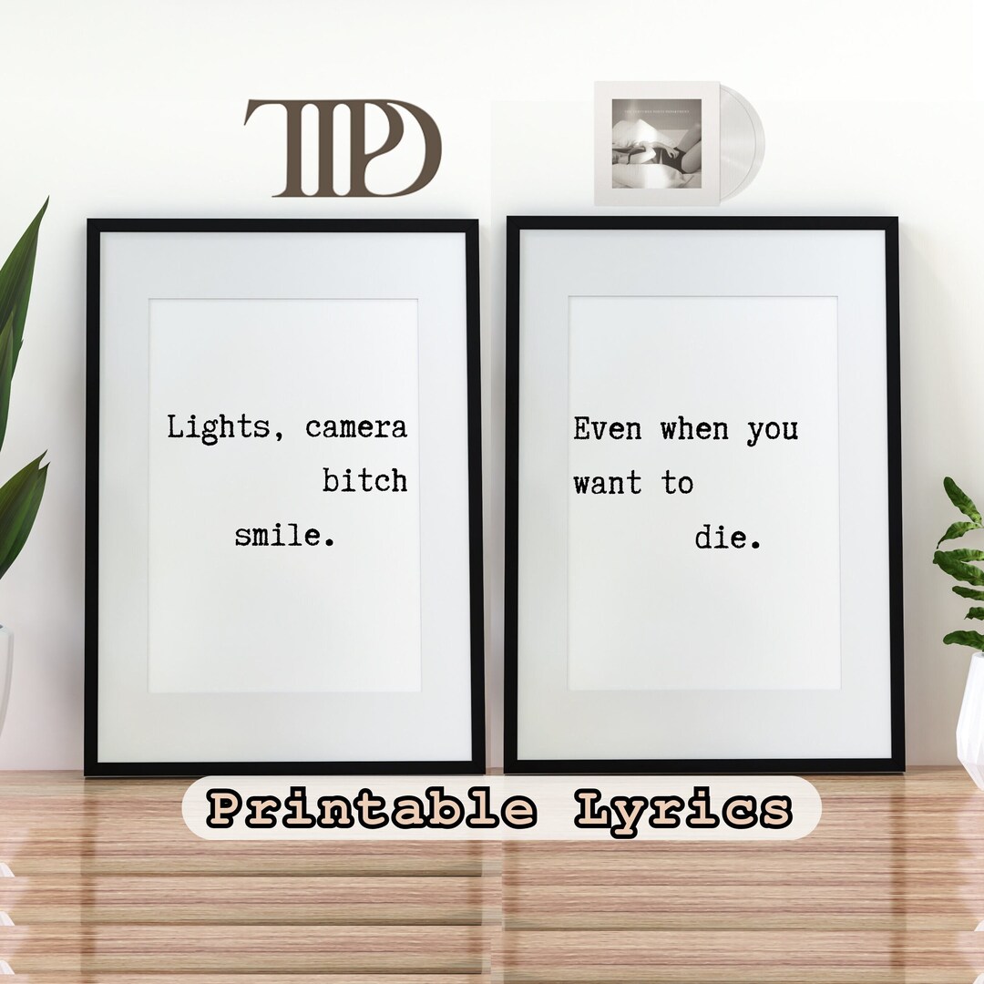 Taylor Swift Lyrics, TTPD, Tortured Poets Department Digital Prints, I ...