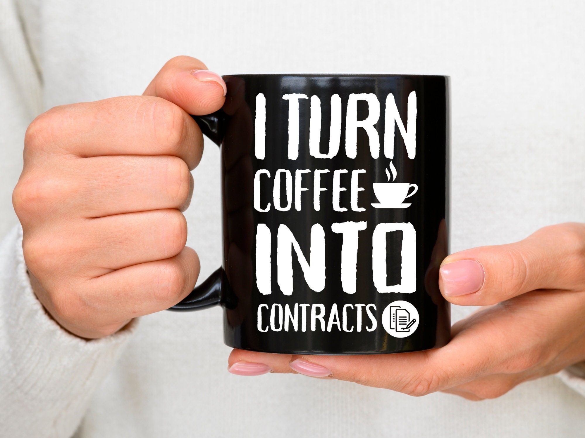 I Turn Coffee Into Contracts Funny T Coffee Mugs T Etsy Uk