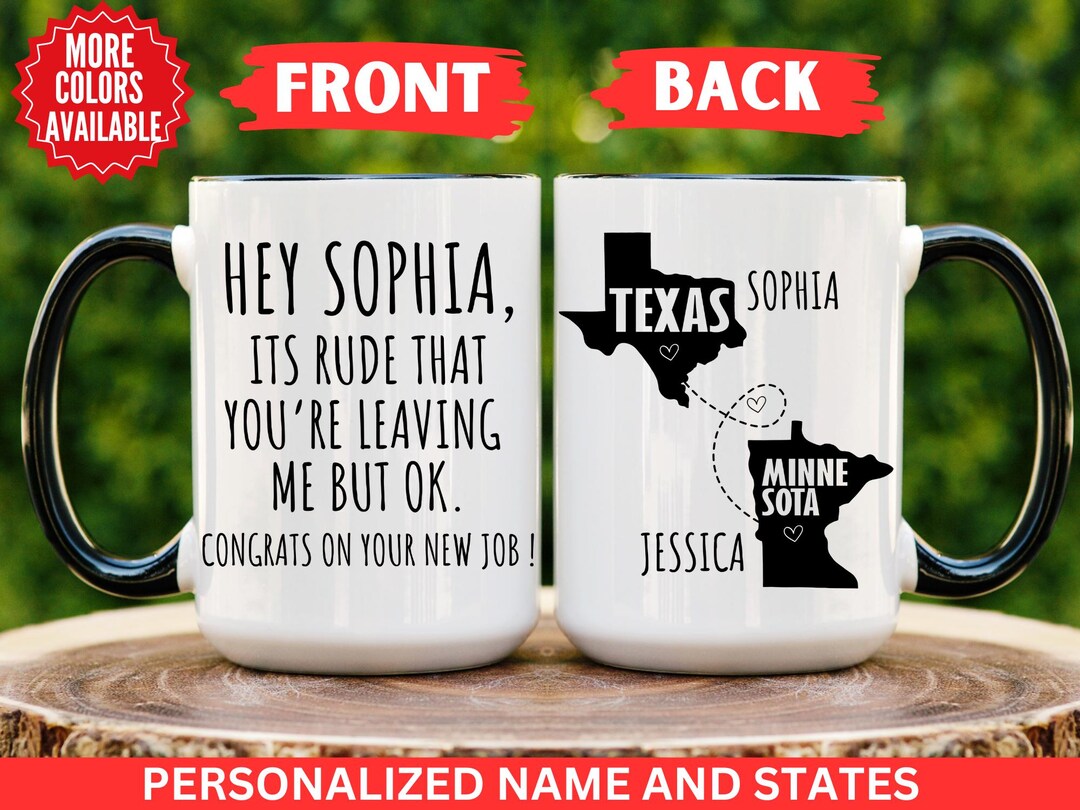 Funny Coworker New Job Mug, Personalized Long Distance Friendship Gift ...