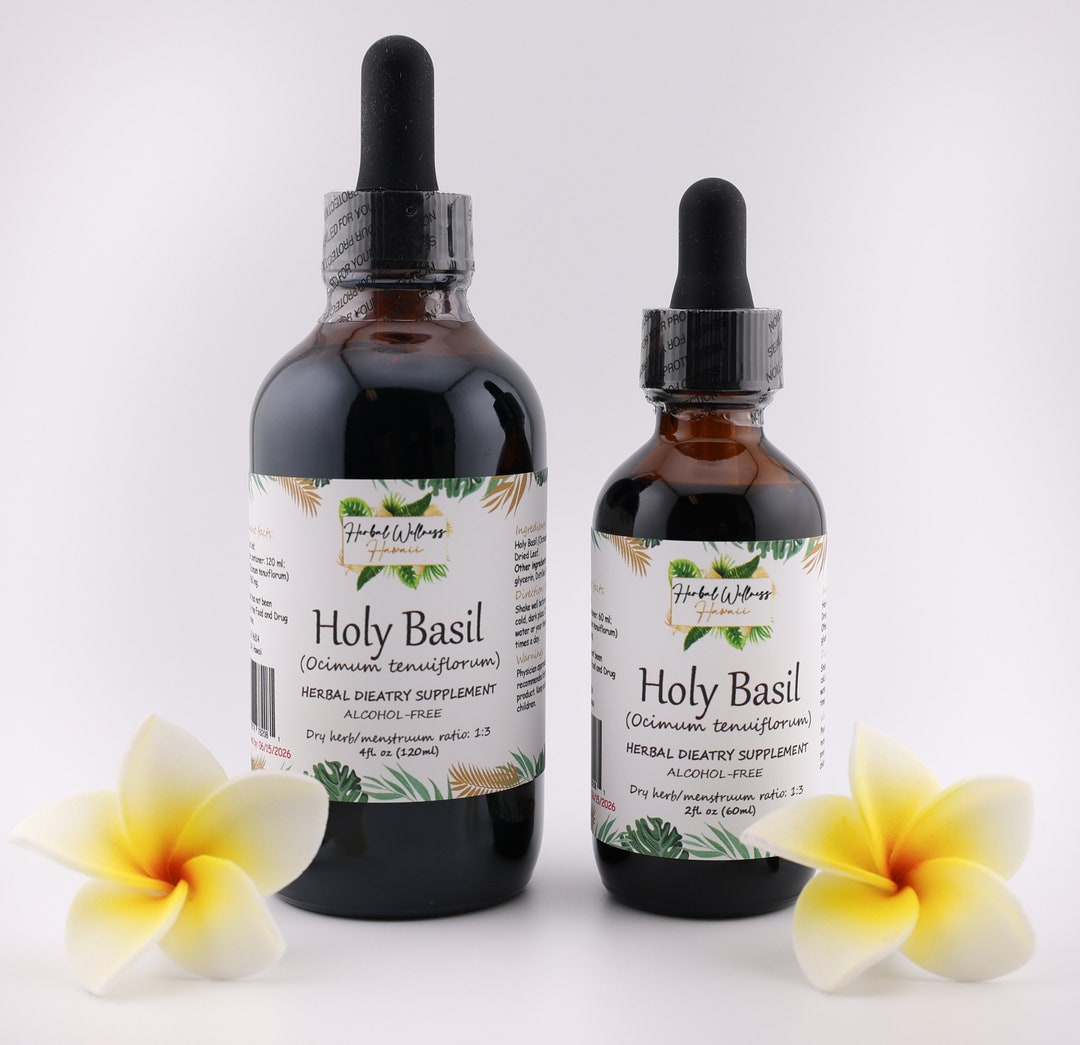 Holy Basil (ocimum Tenuiflorum) Dried Leaf Alcohol-free Liquid Extract ...