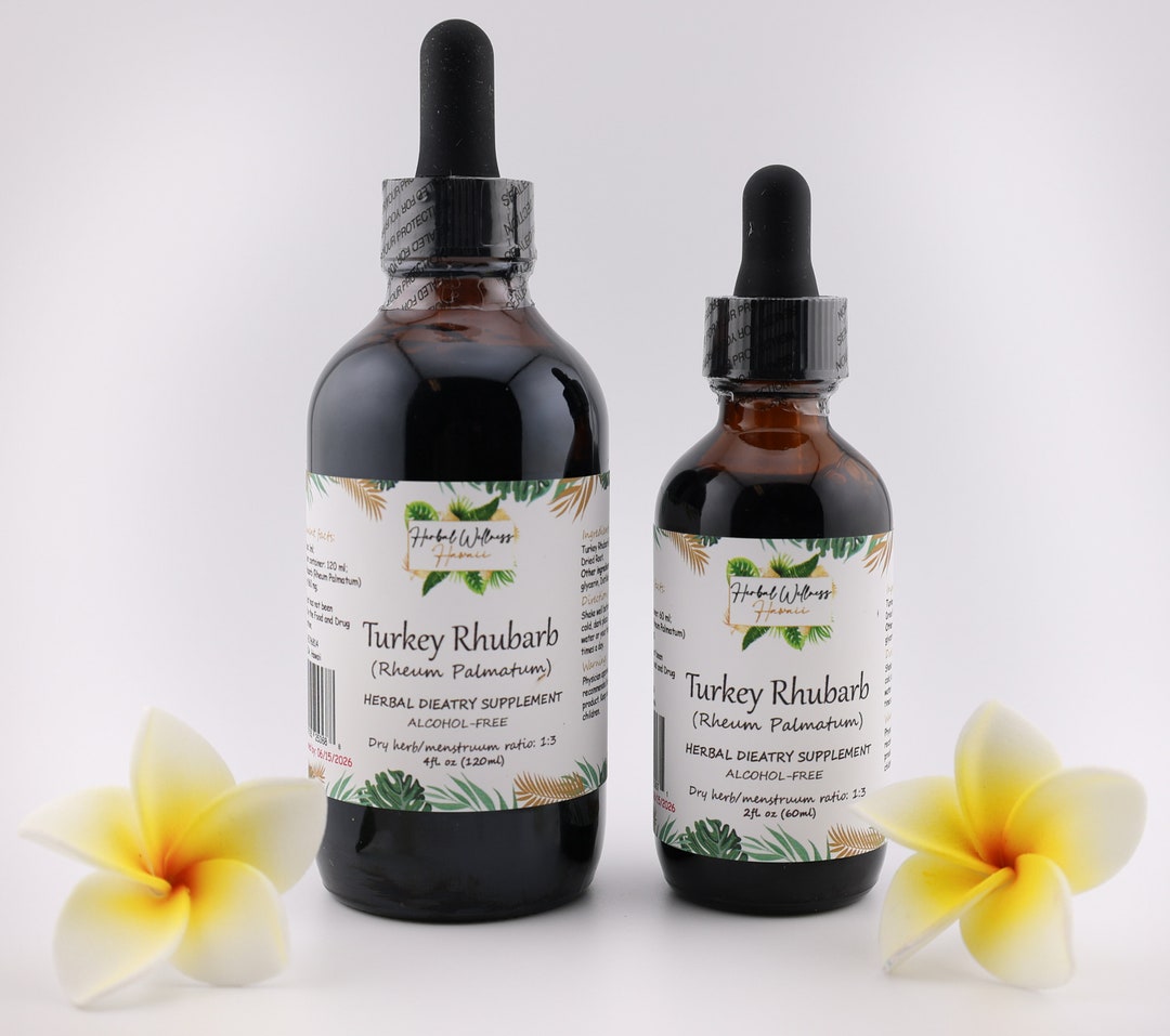 Turkey Rhubarb (rheum Palmatum) Dried Root Alcohol-free Liquid Extract ...