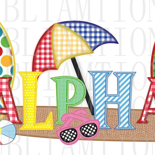 Beach Doodle Alphabet Bundle Summer PNG Letters Numbers & - Etsy