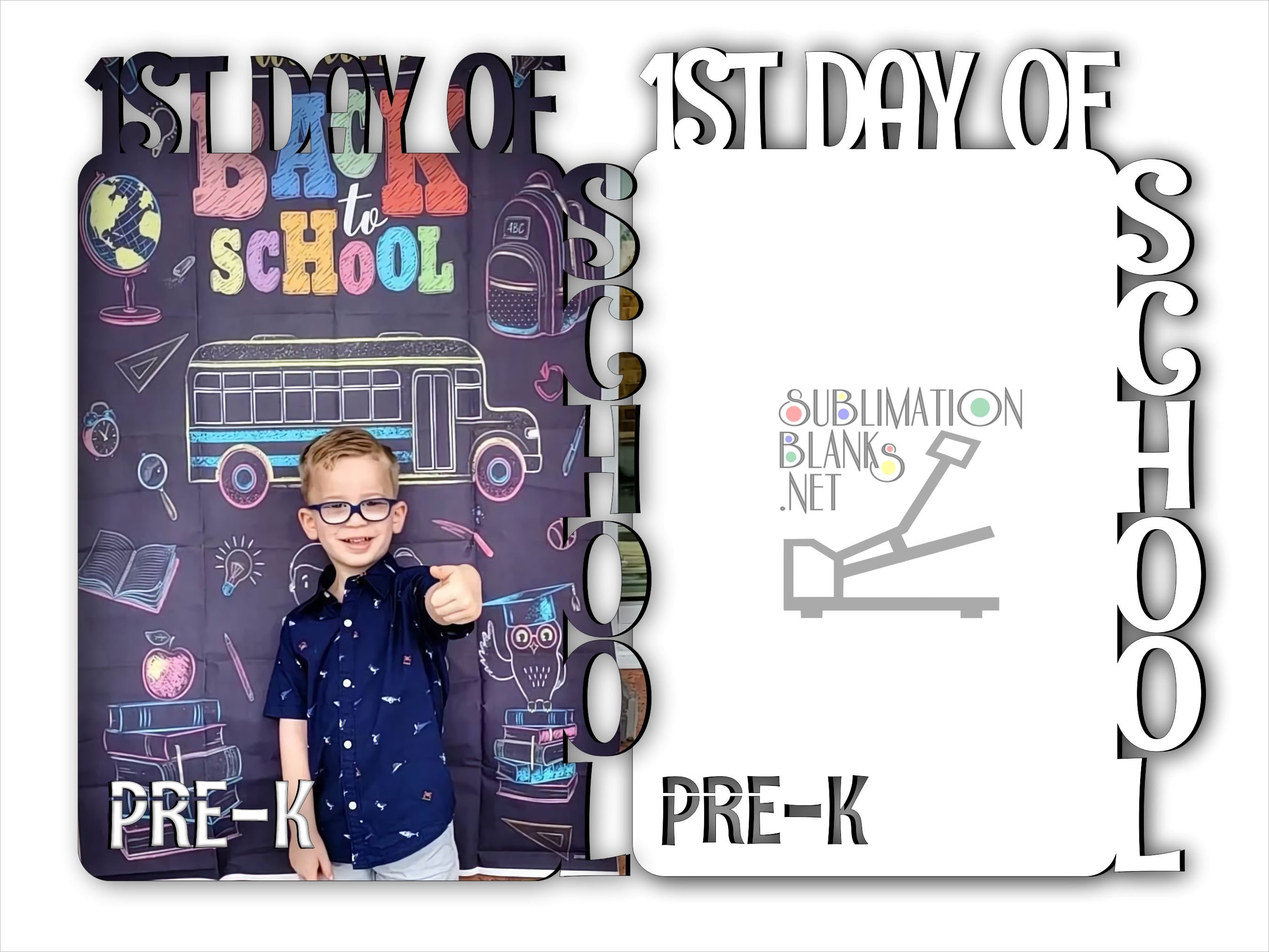 First Day of School Pre-k PICTURE Frames Sublimation - Etsy