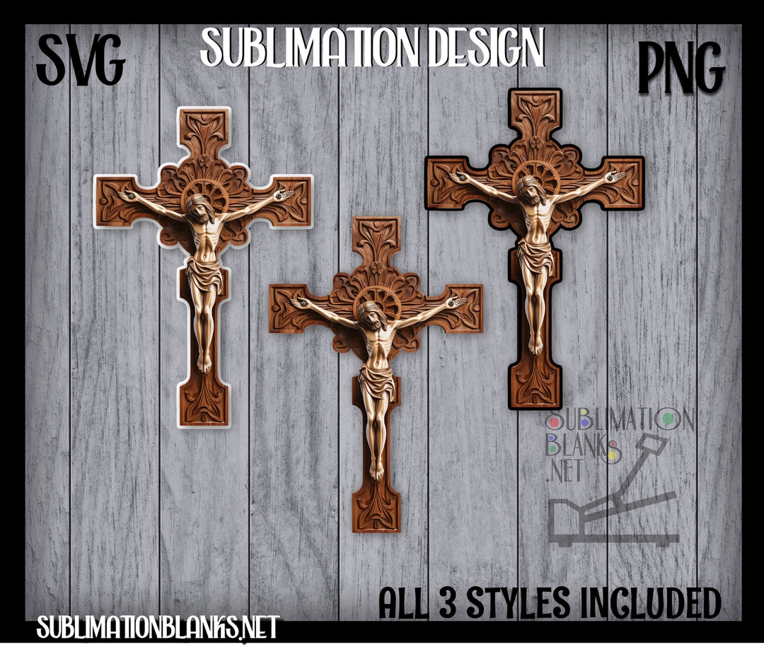 Png Svg JESUS on the CROSS Crucifix Sublimation Designs Download ...