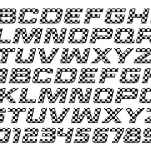 NASCAR Font, Racing Font, Png, Black White Checkered, Font, Letters ...