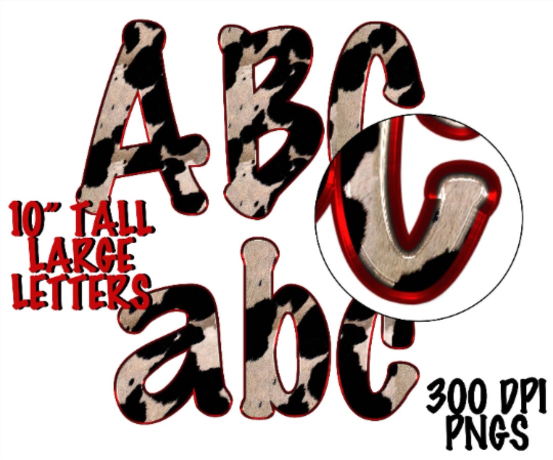 Png, Digital, Alphabet, Cow Print PNG Alphabet, Monogram , Initial ...