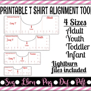 SVG Tshirt Ruler, Printable, T Shirt ALIGNMENT, Design Placement Tool ...