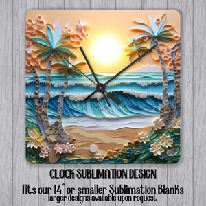 3d Sand Sea Beach Ocean Seashells Png Printable Digital Paper Art Clock ...