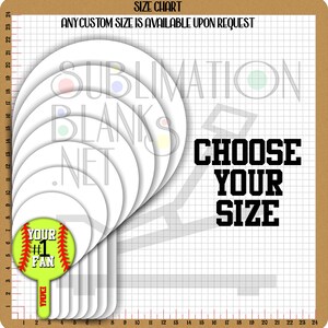Single Sided SUBLIMATION Blanks PADDLE FAN 8" 10" 12" 14" 16" 18" 20 ...