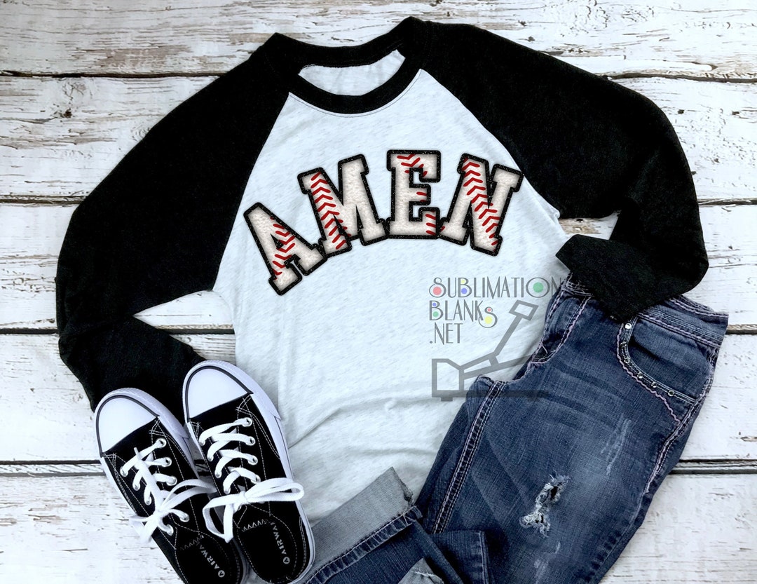 Christian SVG AMEN Baseball Png Faux CHENILLE Patch Baseball Sublimation Designs Download ...