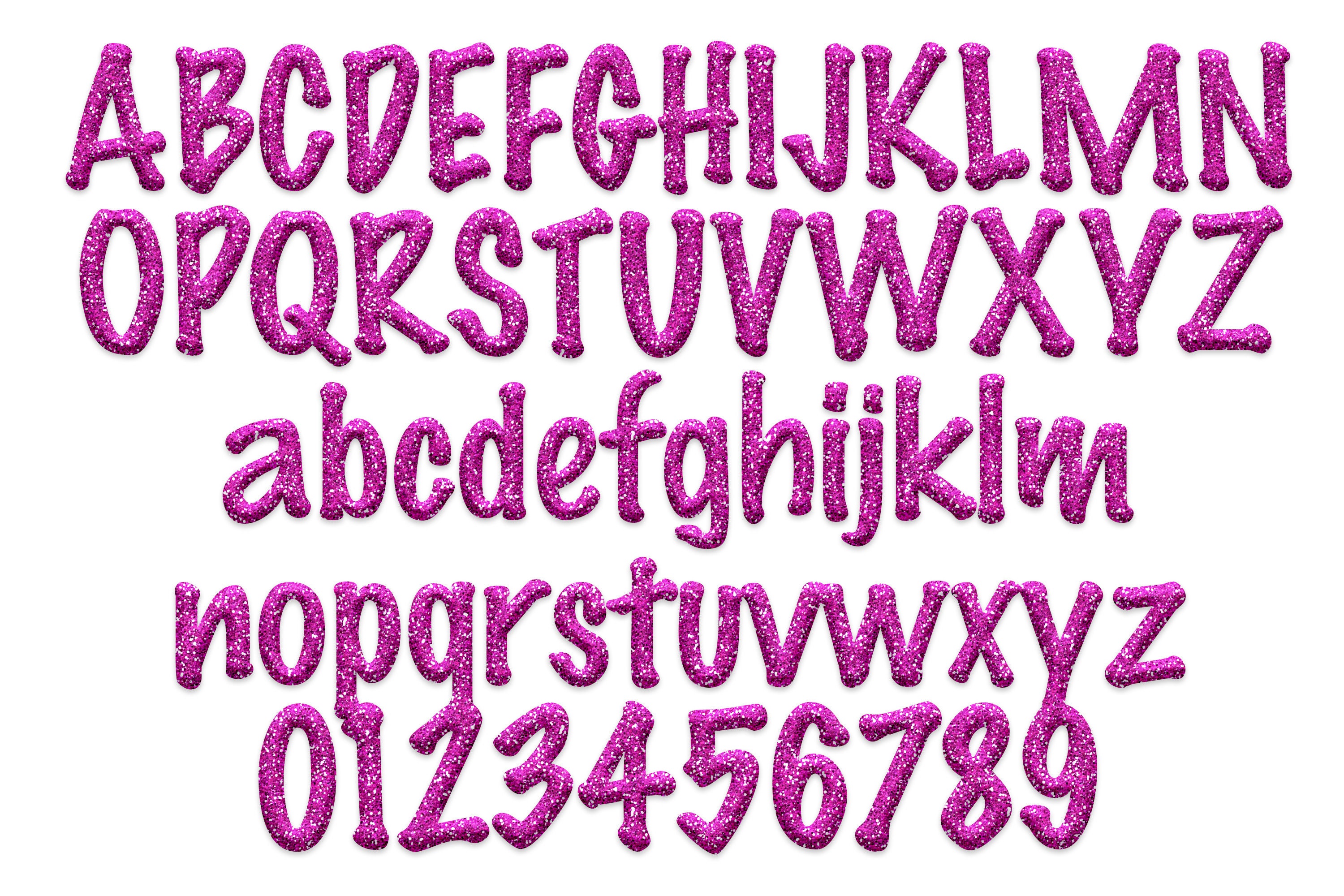 HOT PINK GLITTER Png Font Png Sublimation Designs Downloads - Etsy