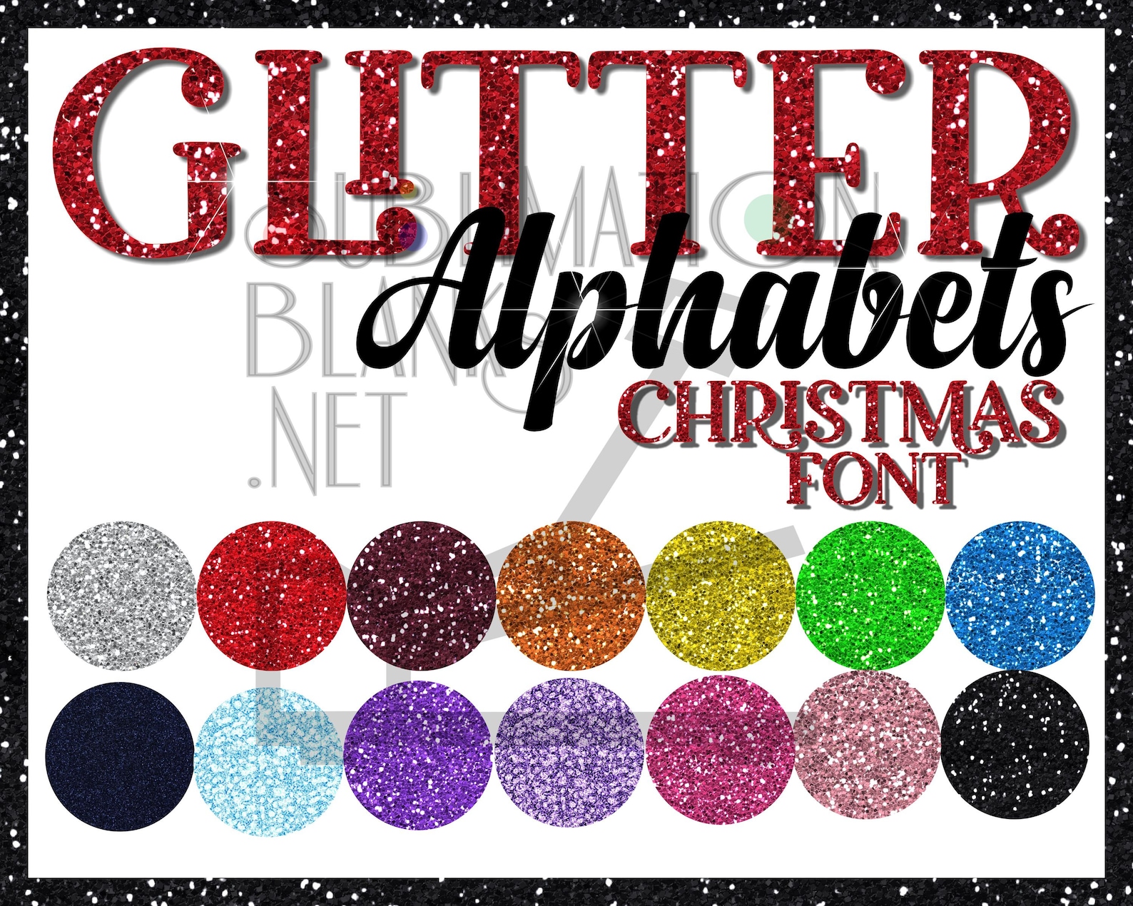 Font SALE 14 Colors Large 10 GLITTER Letter Clipart - Etsy