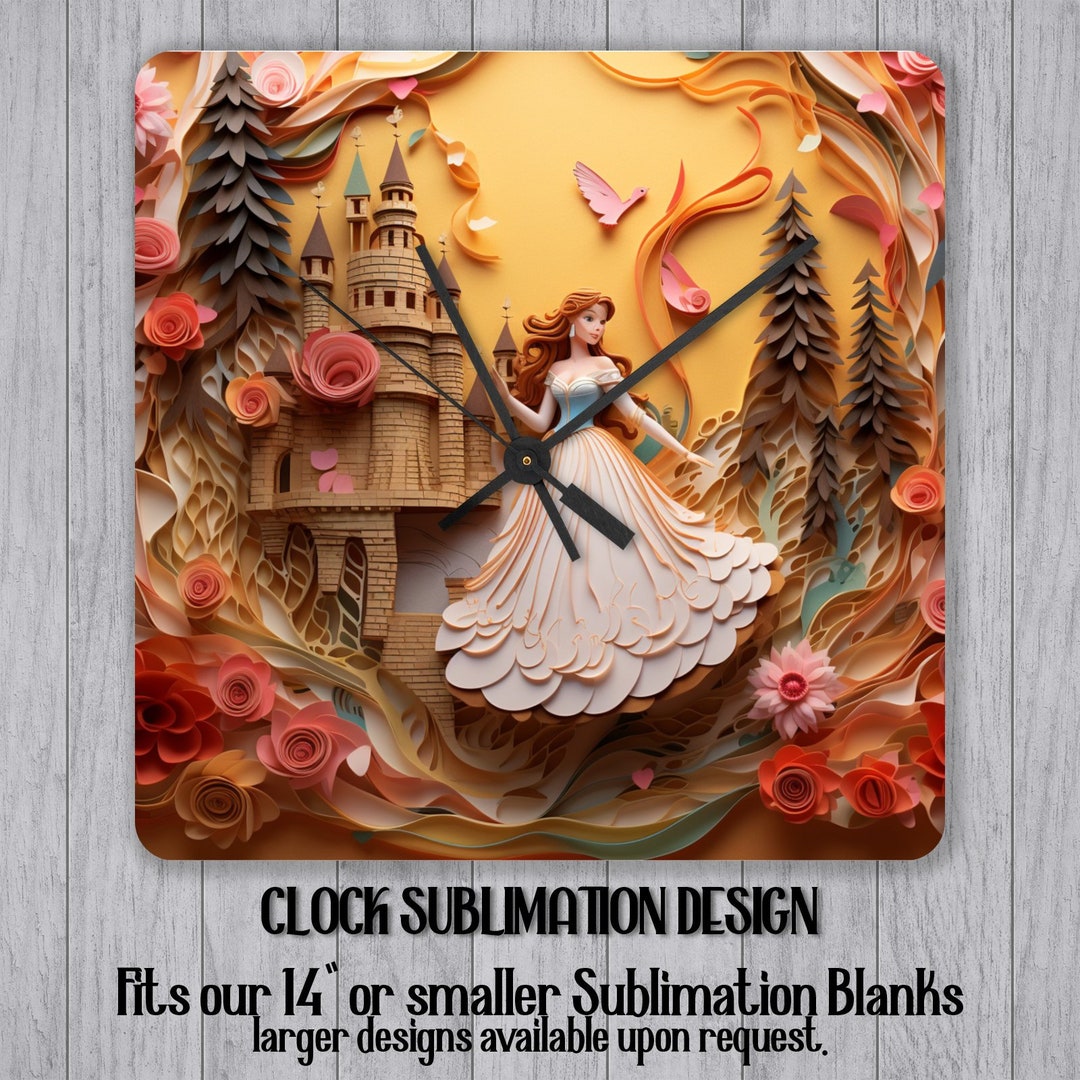 3d PRINCESS FAIRY TALE Png Girl Printable Digital Paper Art Clock Face ...