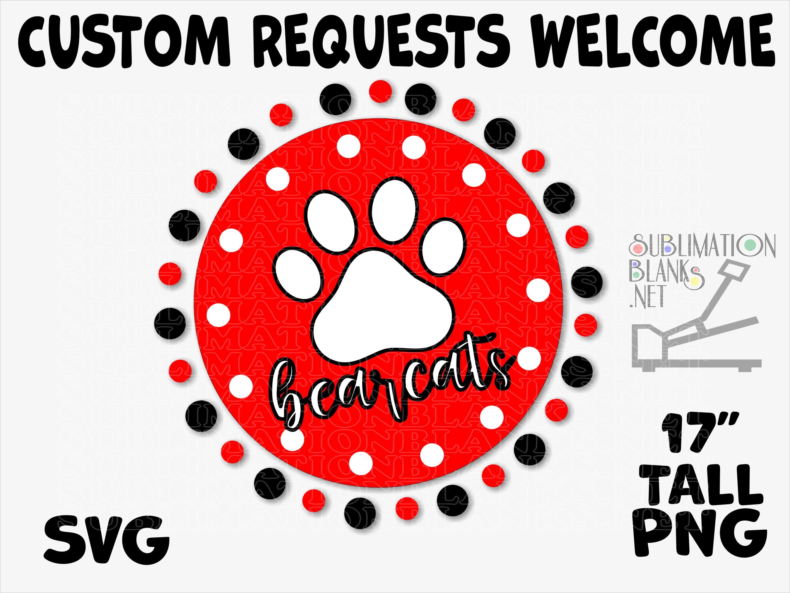 SVG PNG BEARCATS Paw Print Shirts Sublimation Designs - Etsy
