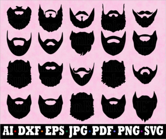 Beard SVG Men Svg Beard Silhouette SVG Cut Files Beard - Etsy Canada