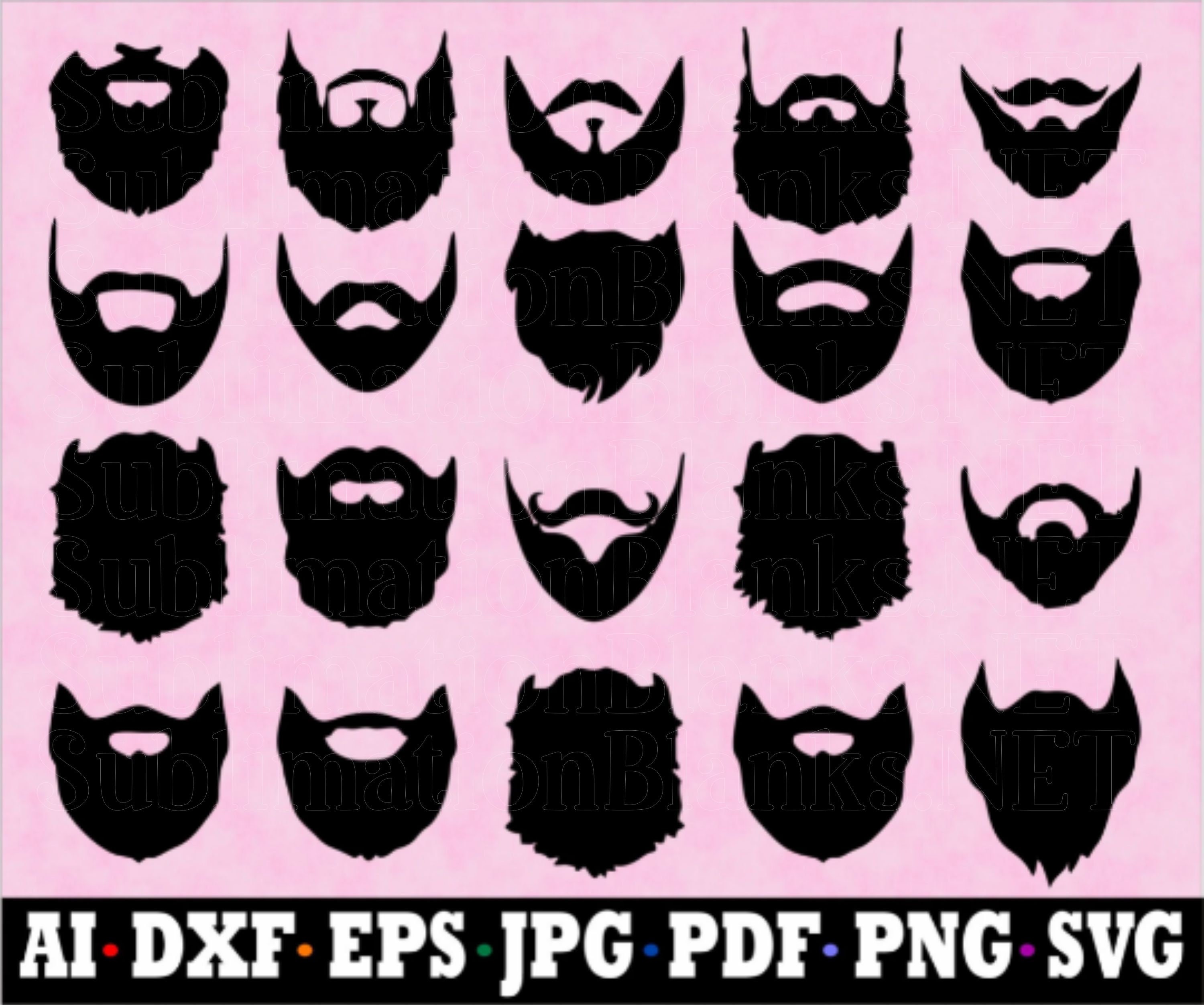 Beard SVG Men Svg Beard Silhouette SVG Cut Files Beard - Etsy