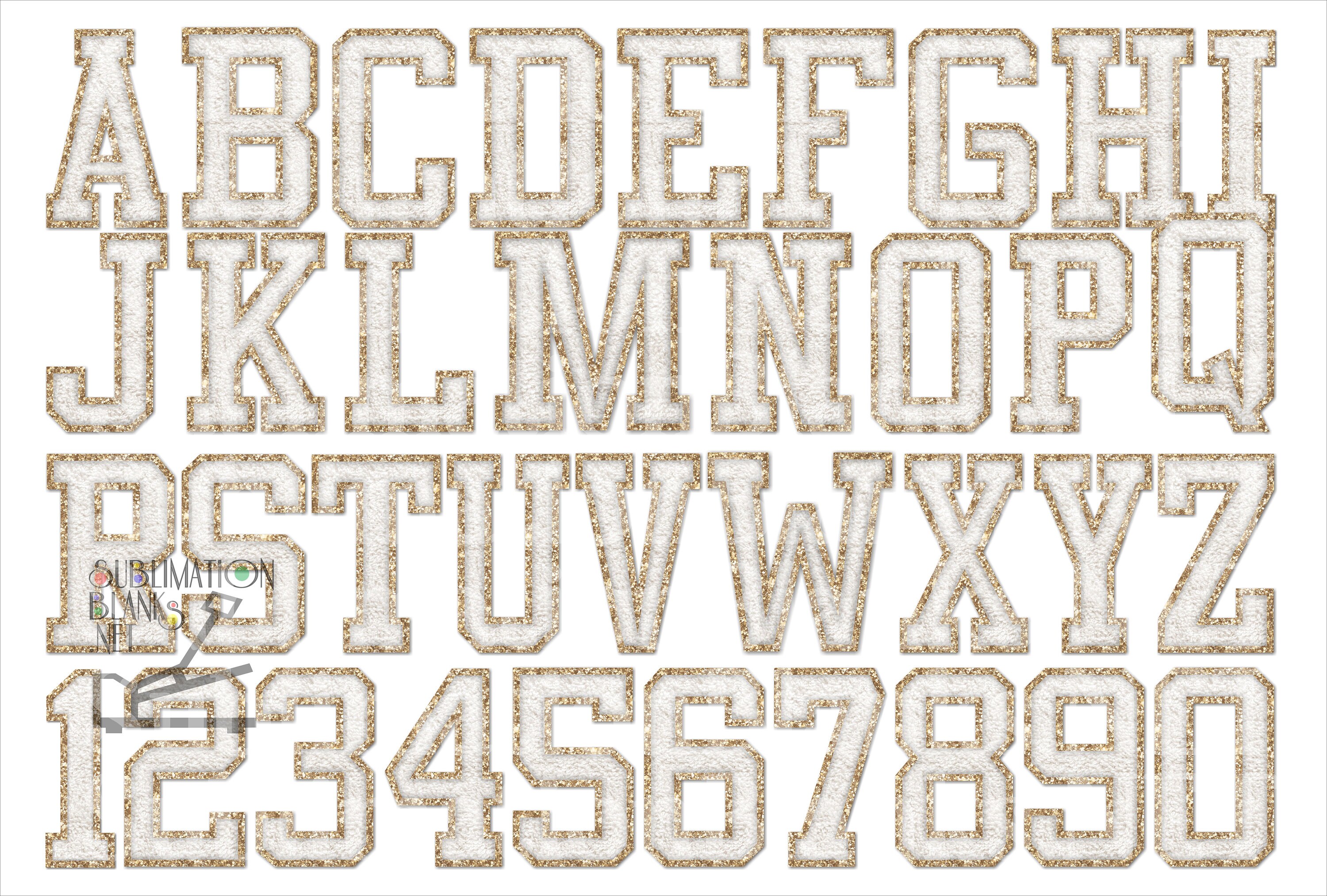 Digital CHENILLE Letters, PNG, Patches, Varsity Alphabet, Font, Glitter ...