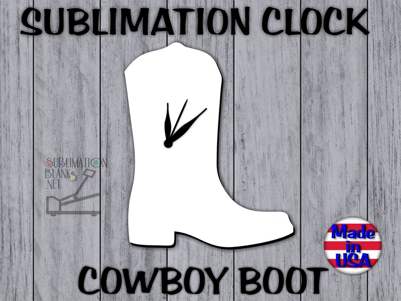 CLOCK FACE Cowboy Boot Sublimation Blanks Personalized Custom - Etsy