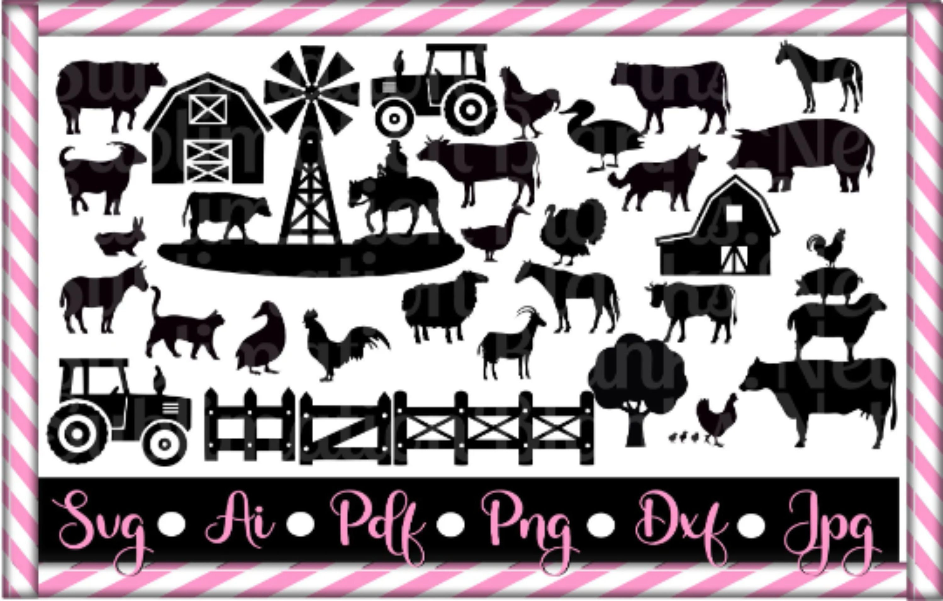 Farm Animal SVG FARM Farmhouse Svg Farm Animals Bundle - Etsy