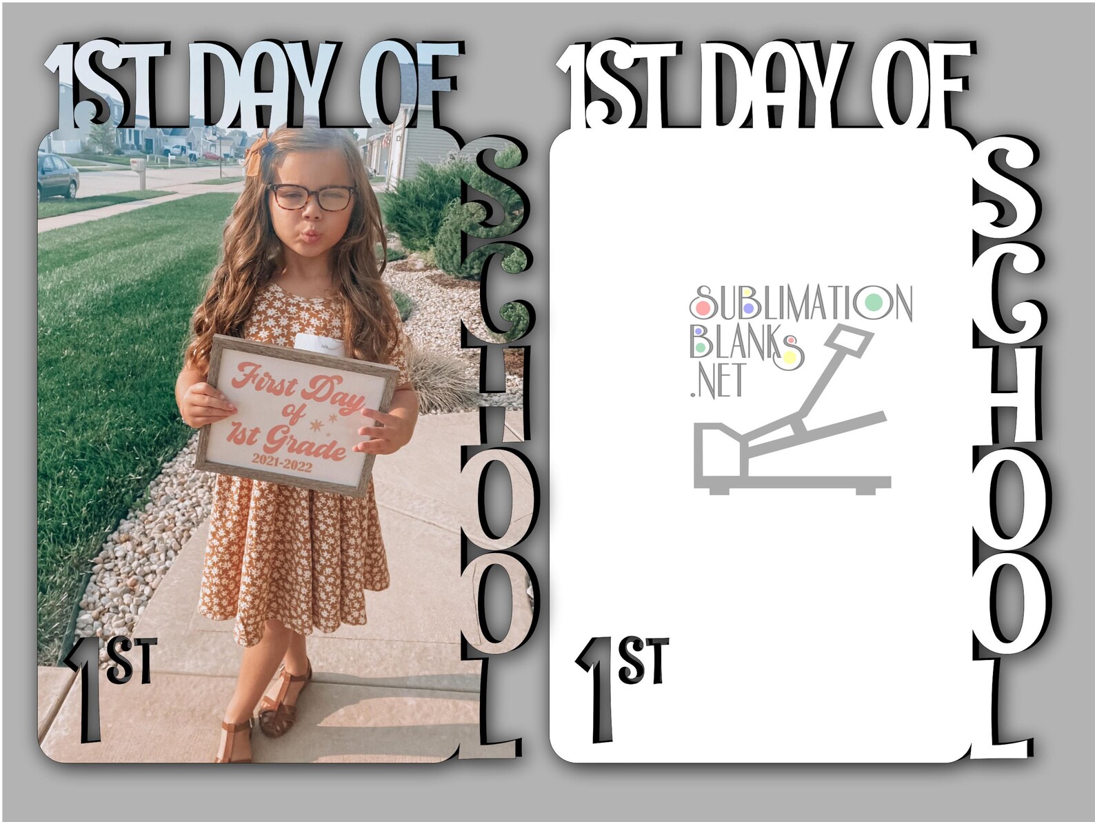 First Day of School 1st GRADE PICTURE Frames Sublimation | Etsy