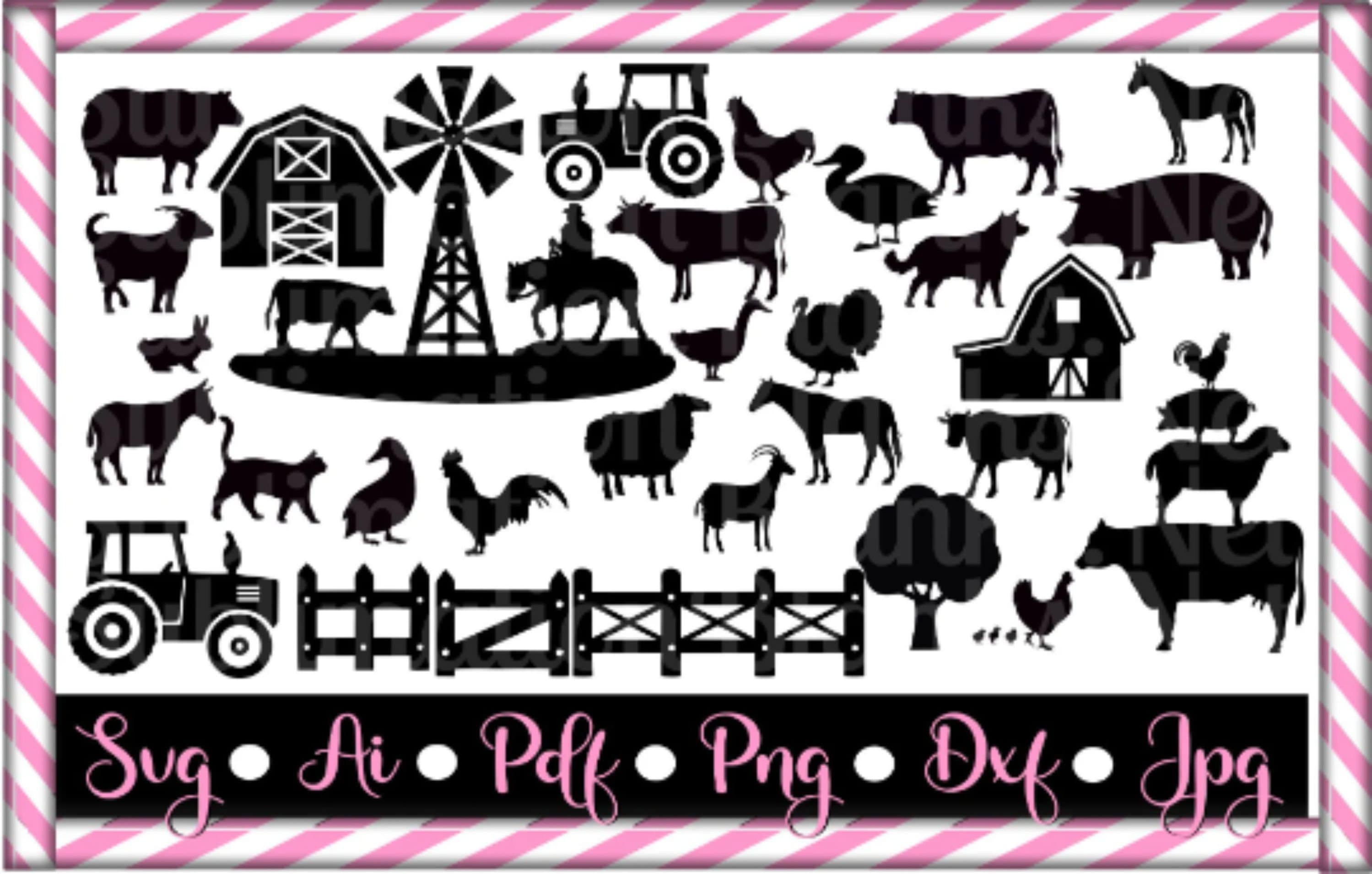 Farm Animal SVG FARM Farmhouse Svg Farm Animals Bundle - Etsy