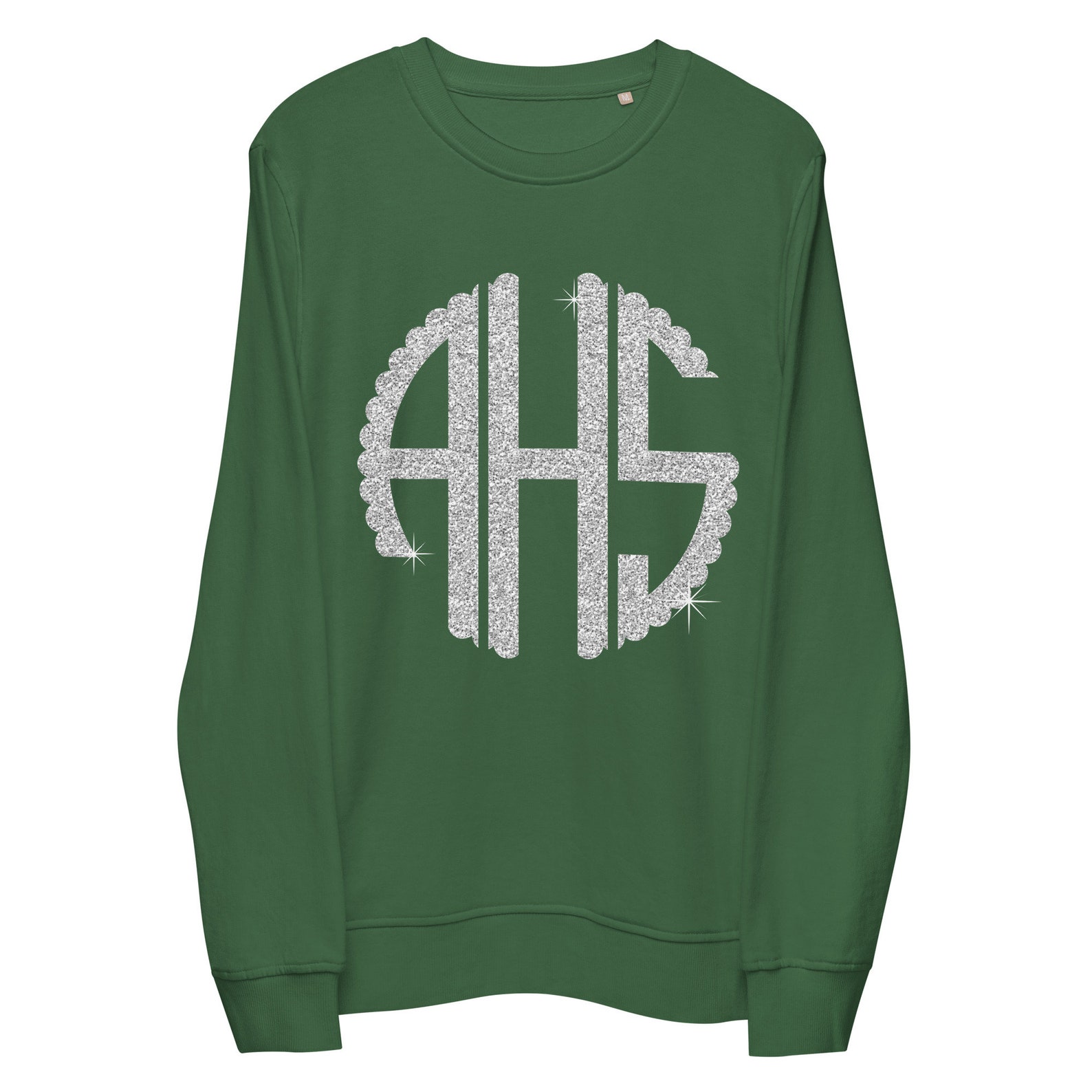 SILVER GLITTER Scallop Monogram Font Large 10" Font Sublimation Designs ...