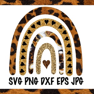 LEOPARD SVG, Glitter Gold, Rainbow Svg, Boho Rainbow, Animal Print Svg ...
