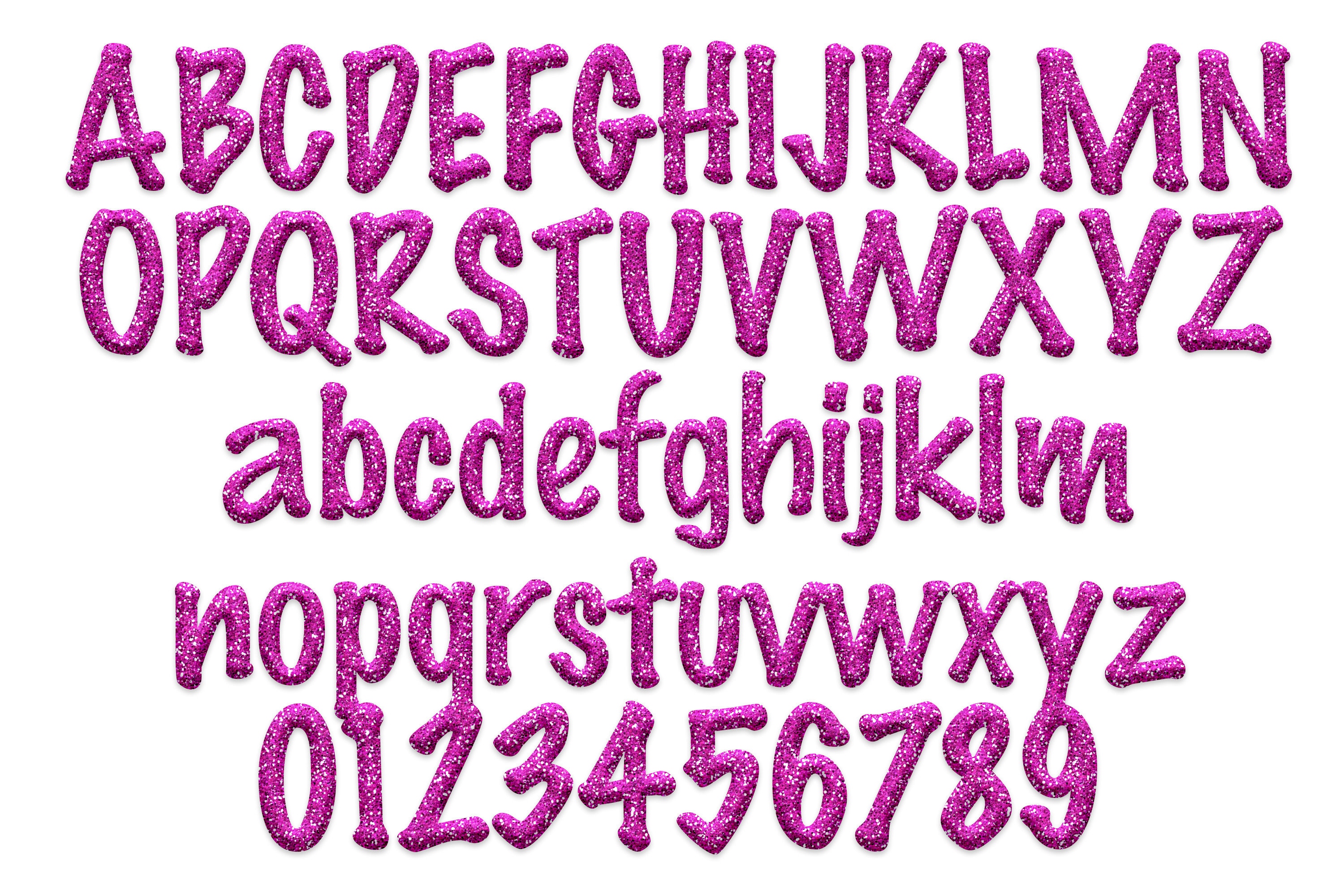 HOT PINK GLITTER Png Font Png Sublimation Designs Downloass Letter ...
